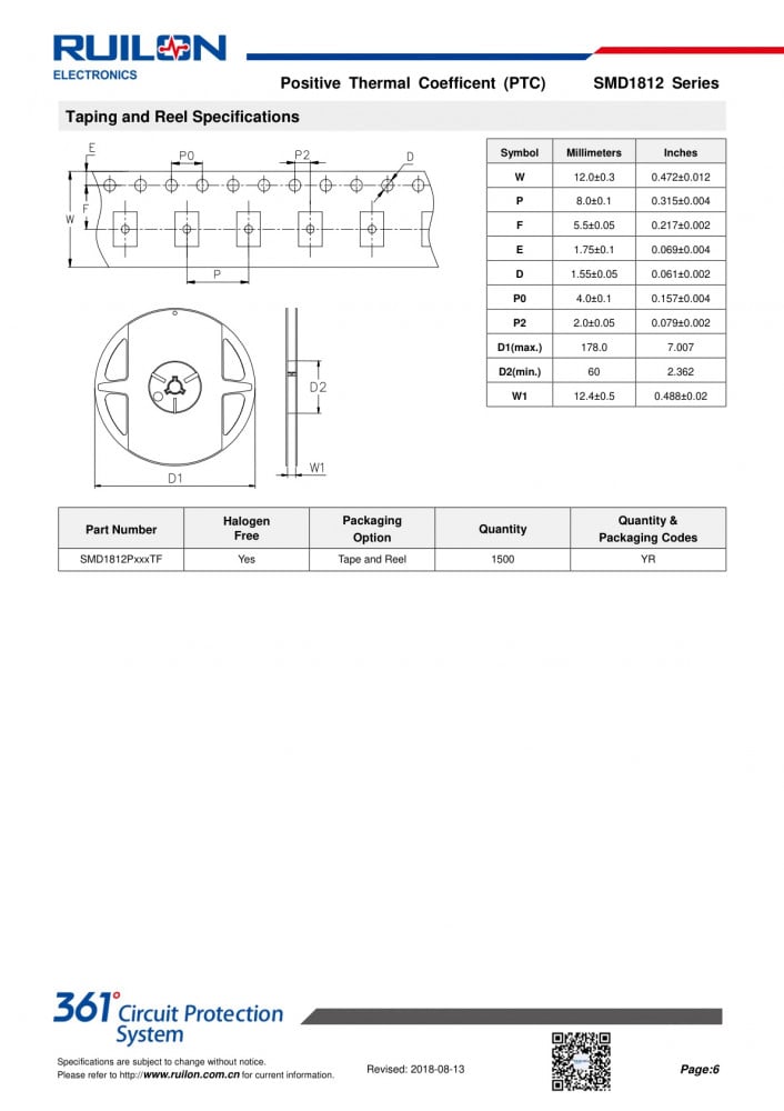 RUILON SMD1812 PTC datasheet page 6