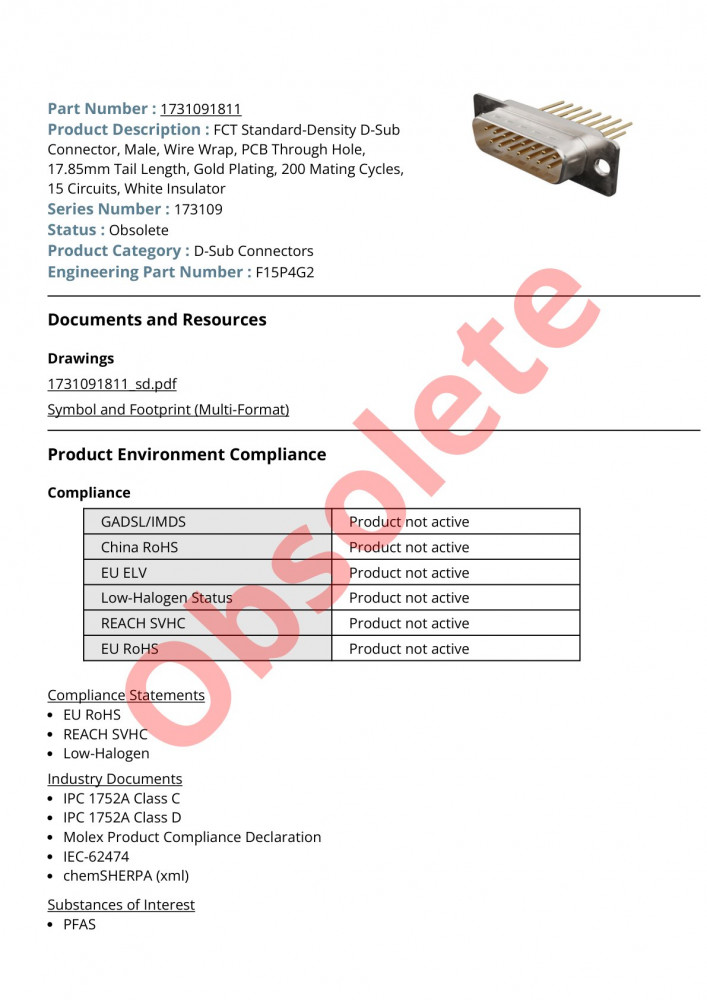MOLEX 1731091811 drawing page 1
