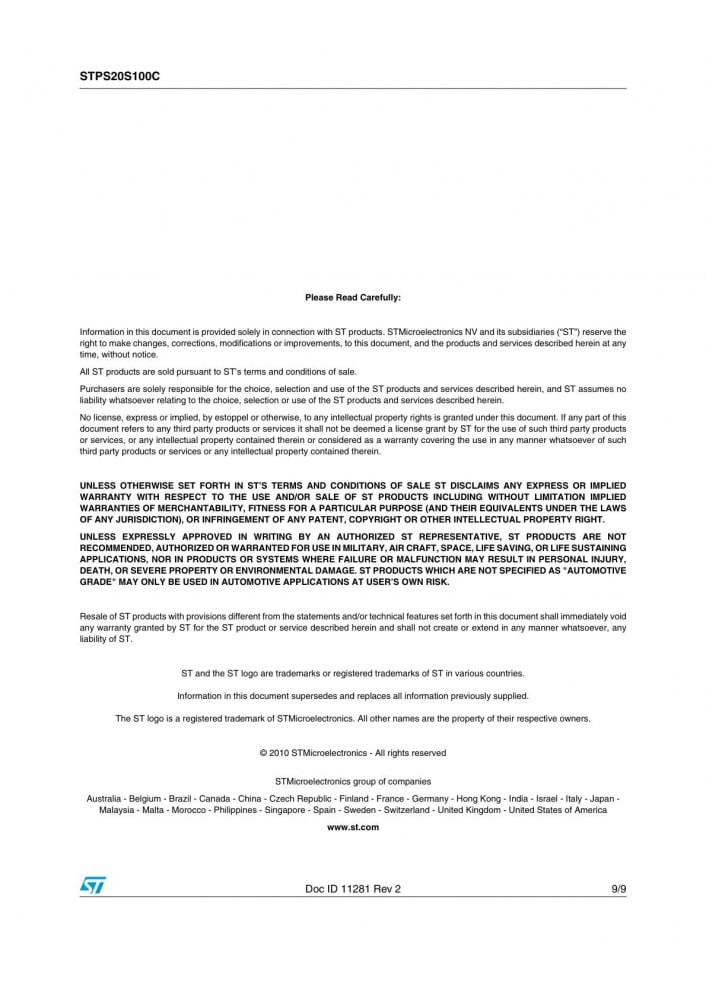 STPS20S100CT datasheet page 9