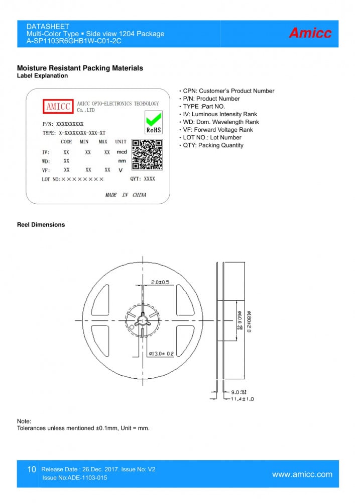 A-SP1103R6GHB1W-C01-2C approval sheet page 10