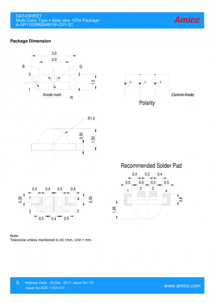 A-SP1103R6GHB1W-C01-2C approval sheet page 9