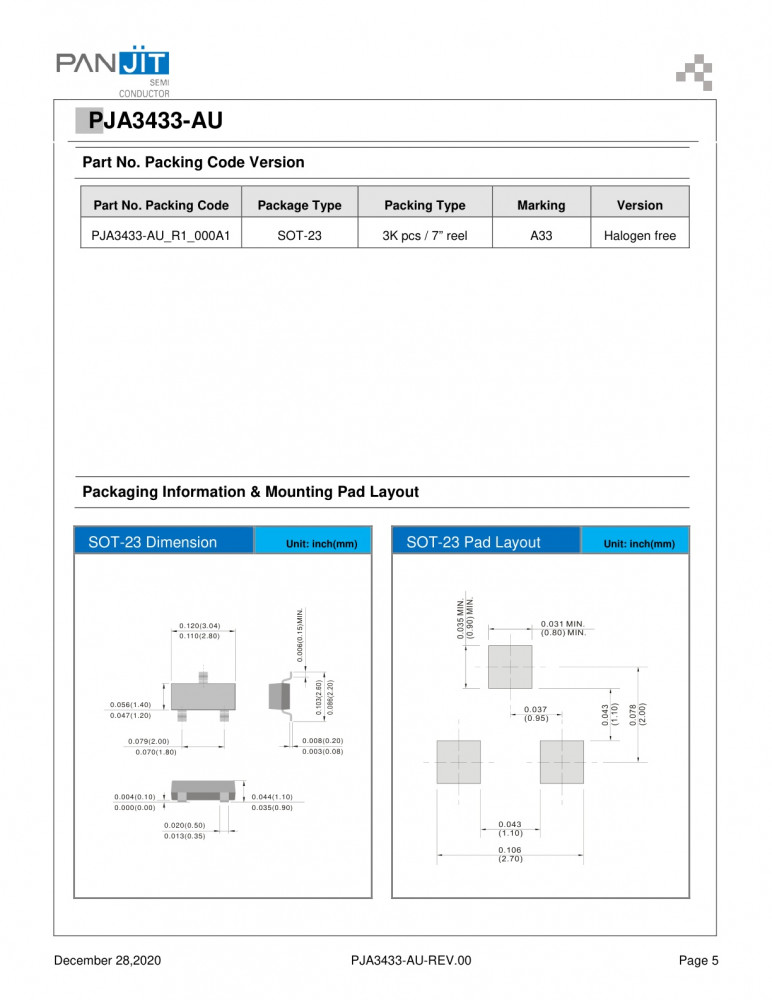 PJA3433-AU datasheet page 5