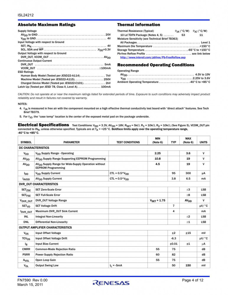 ISL24212 technical document page 4