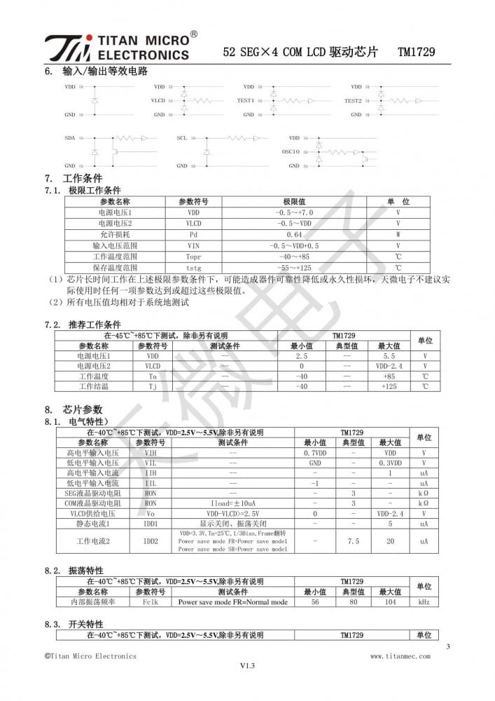 TM1729 datasheet page 3