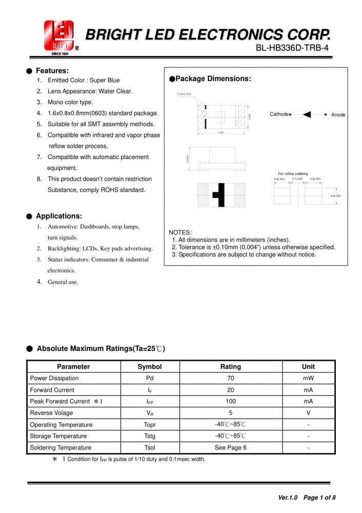 BL-HB336D-TRB-4 technical document page 1