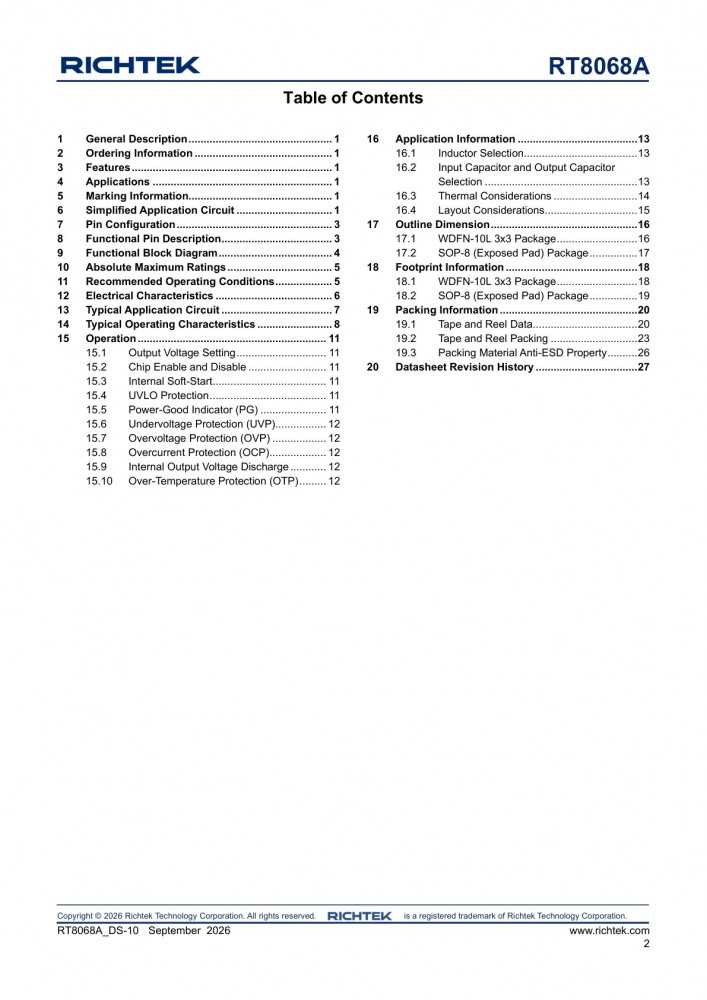 RT8068A datasheet page 2