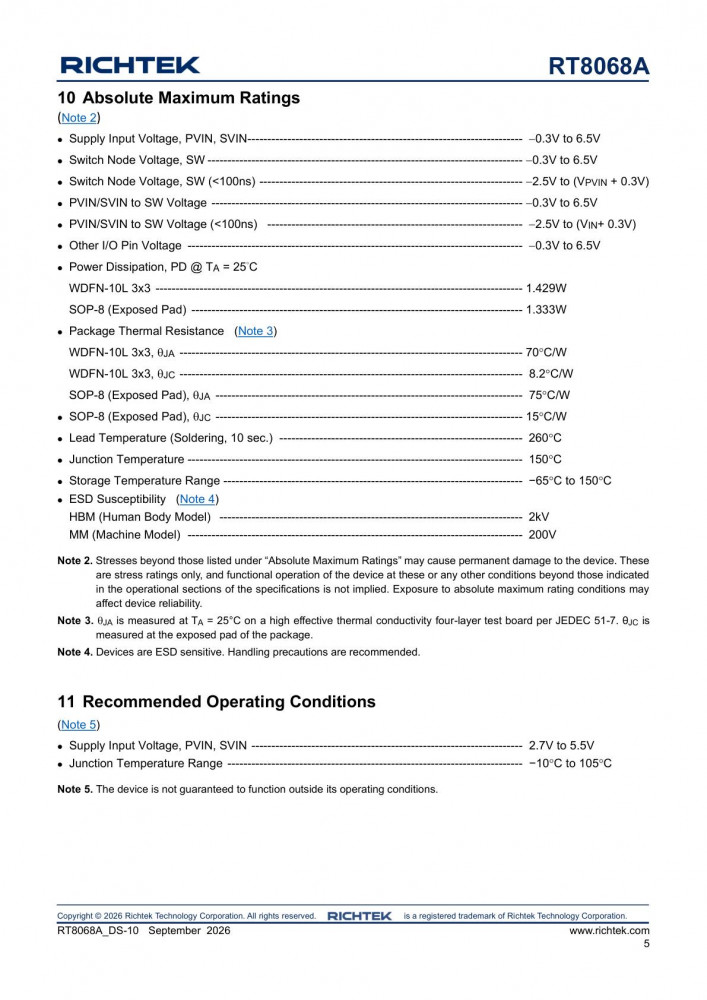 RT8068A datasheet page 5