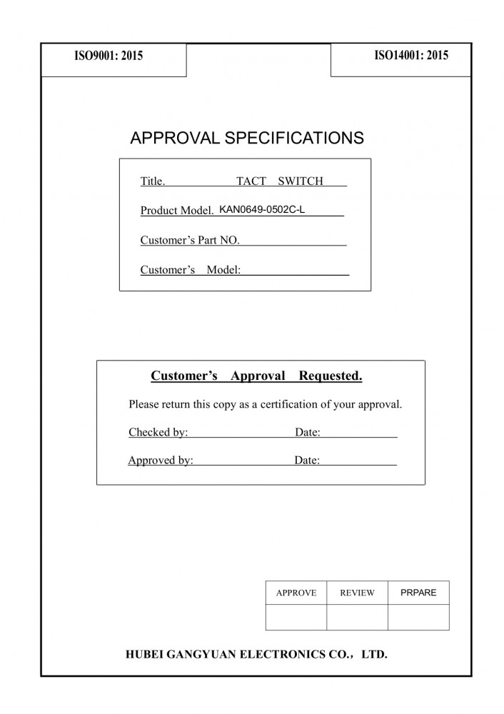 KAN0649-0502C-L approval specification page 1