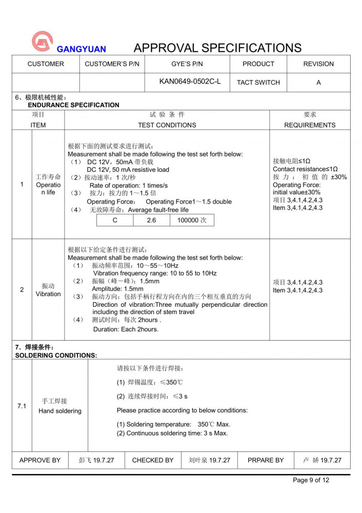 KAN0649-0502C-L approval specification page 10