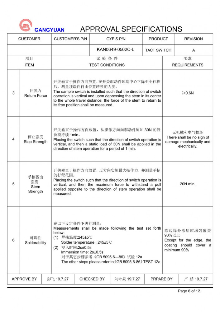 KAN0649-0502C-L approval specification page 7