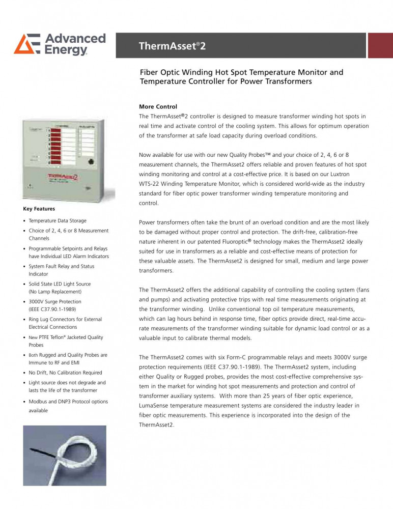 ThermAsset2 product documentation page 1