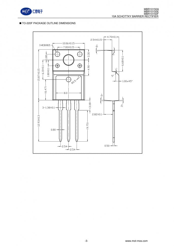MBR10150A datasheet page 3