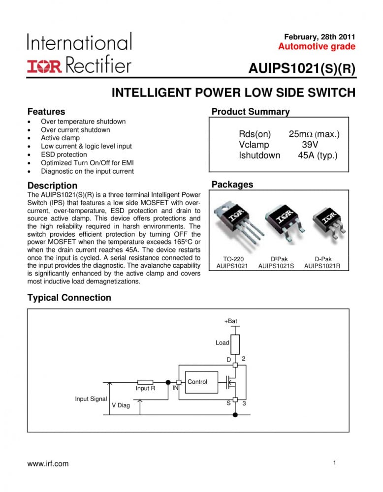 AUIPS1021STRL datasheet page 1