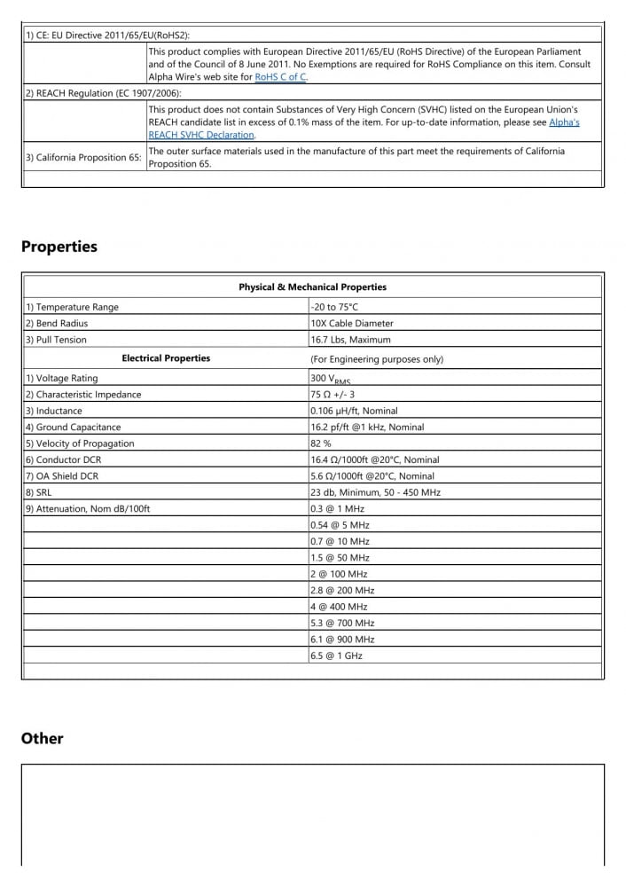 Alpha Wire M4182 BK199 technical document page 2