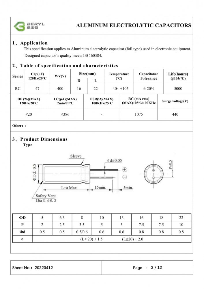 RC400M470LO16*22TH-2A1Et specification page 3