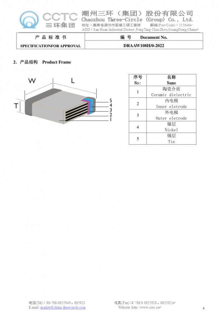 CCTC MLCC specification page 5
