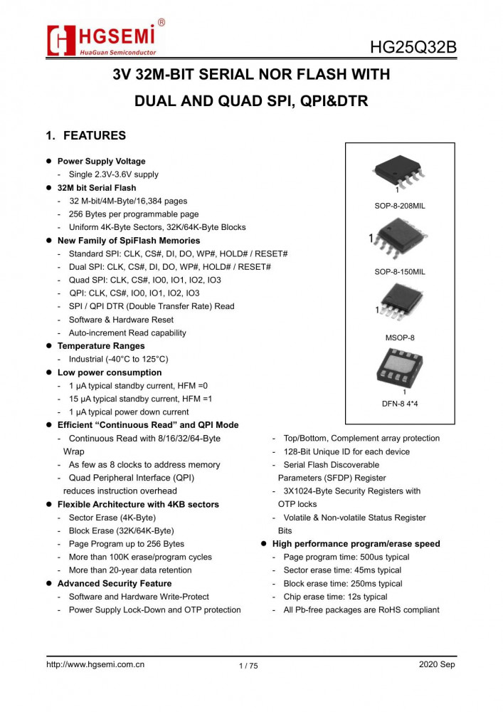 HG25Q32BM/TR datasheet page 1