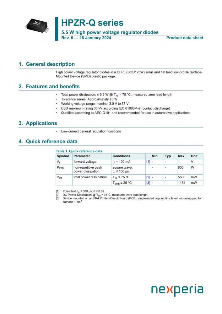 HPZR-C60-QX datasheet page 1