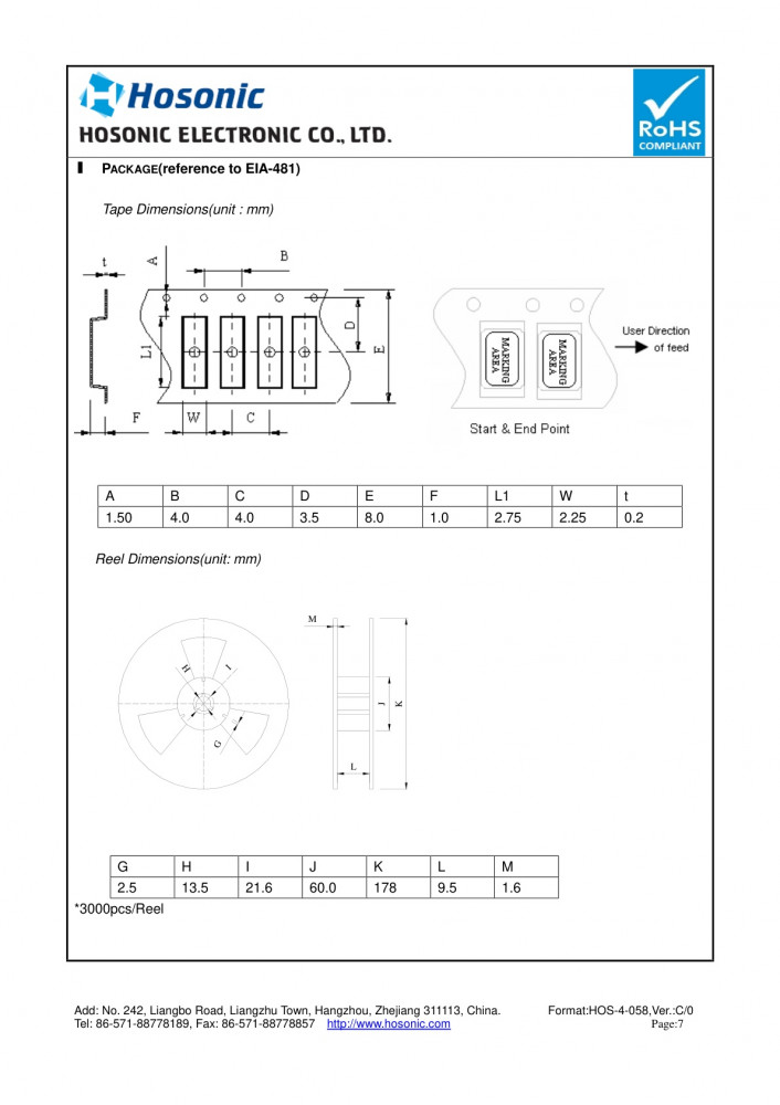 HOSONIC E2SB40E000006E datasheet page 7
