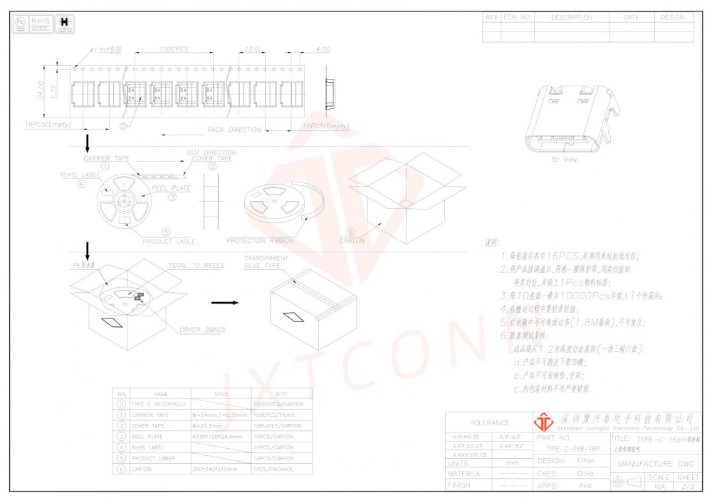 TYPE-C-018-16P manufacturer drawing page 2