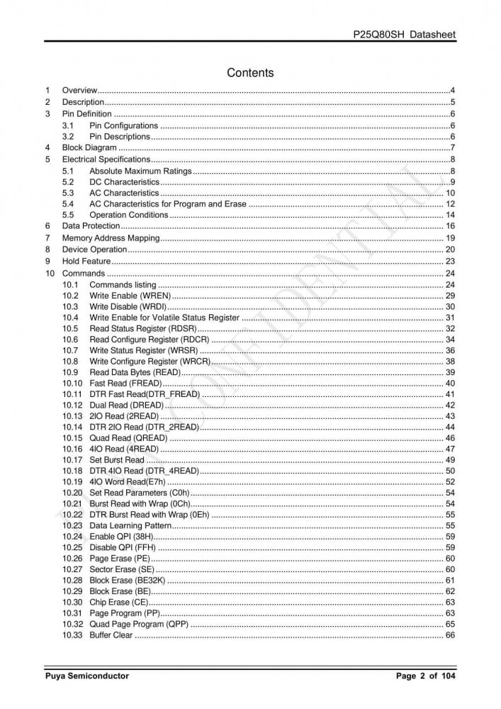 P25Q80SH datasheet page 2