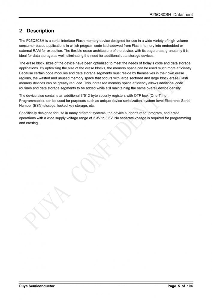 P25Q80SH datasheet page 5