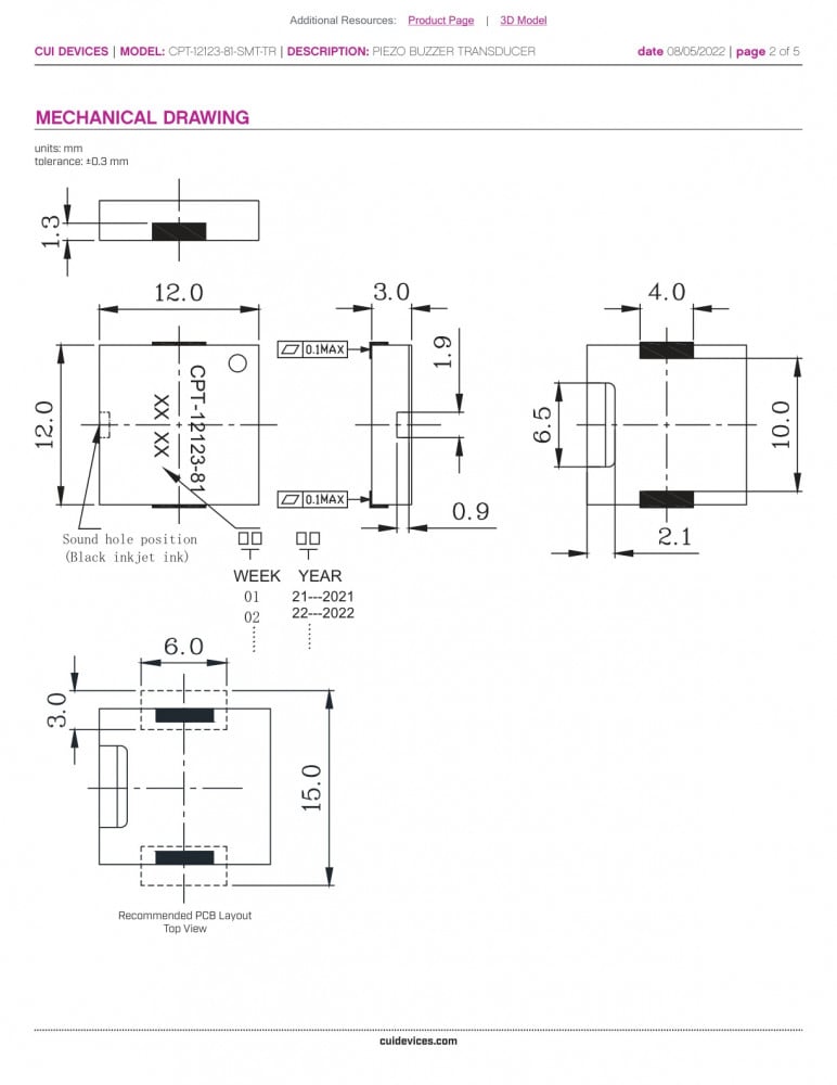 CPT-12123-81-SMT-TR datasheet page 2