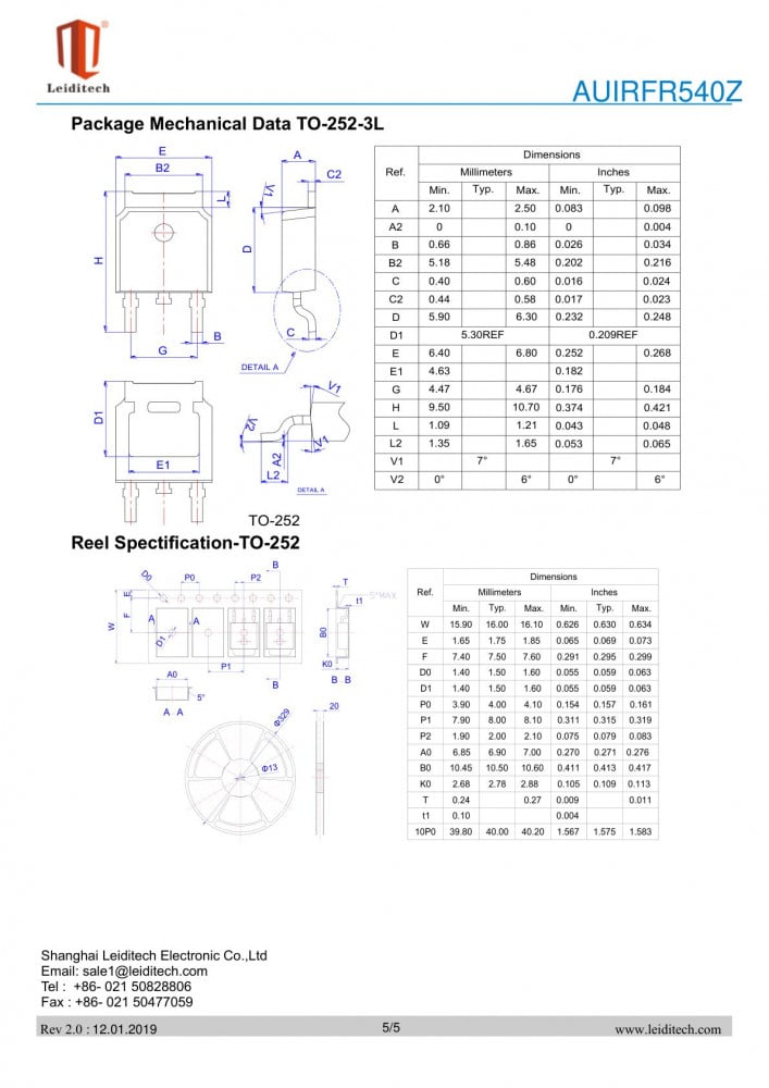AUIRFR540Z datasheet page 5