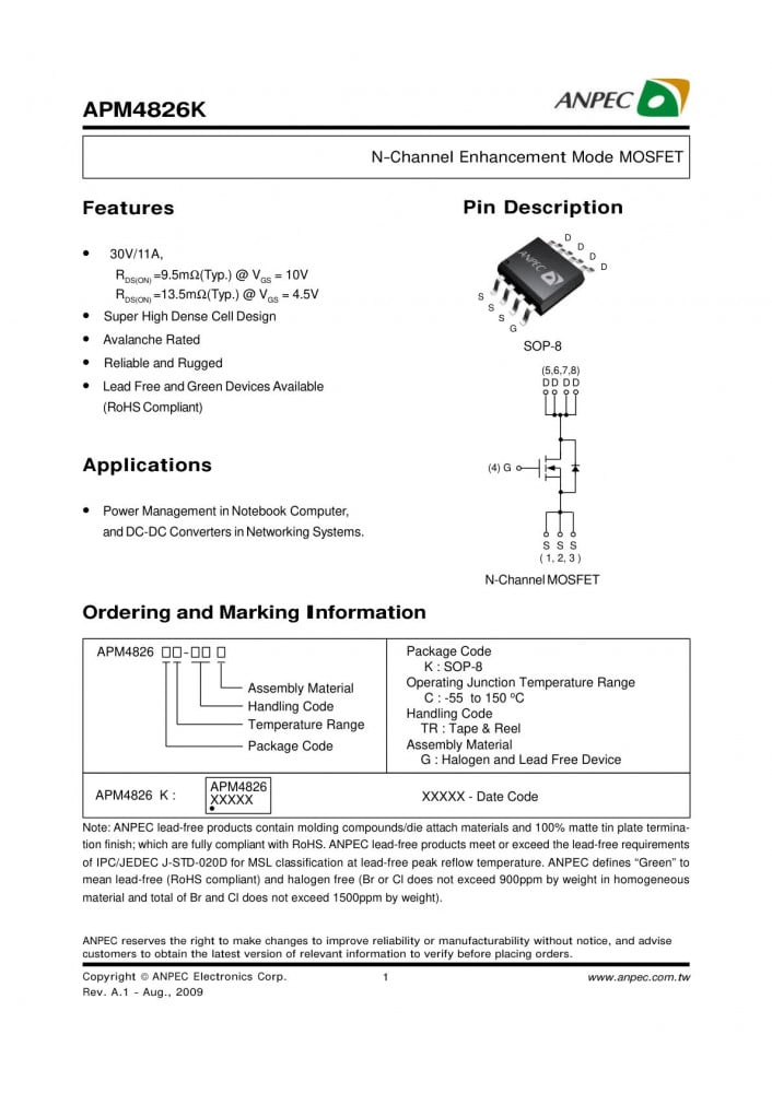APM4826KC-TRG datasheet page 1