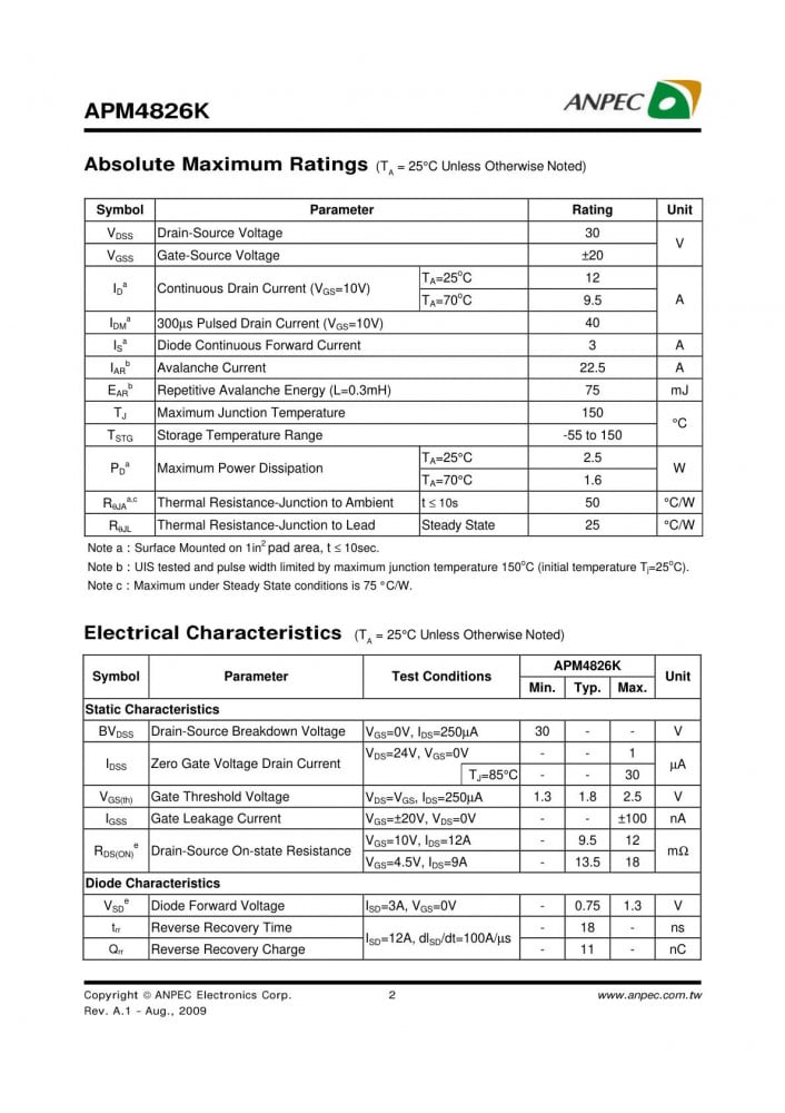 APM4826KC-TRG datasheet page 2