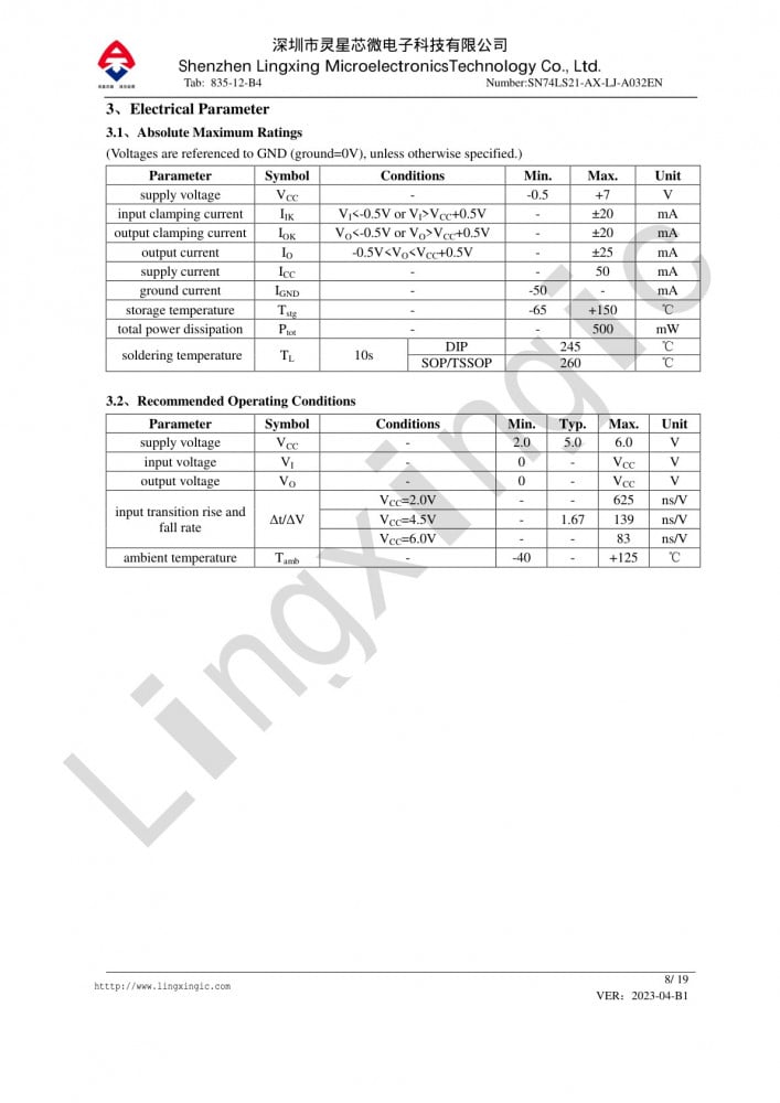 SN74LS21N(LX) datasheet page 8