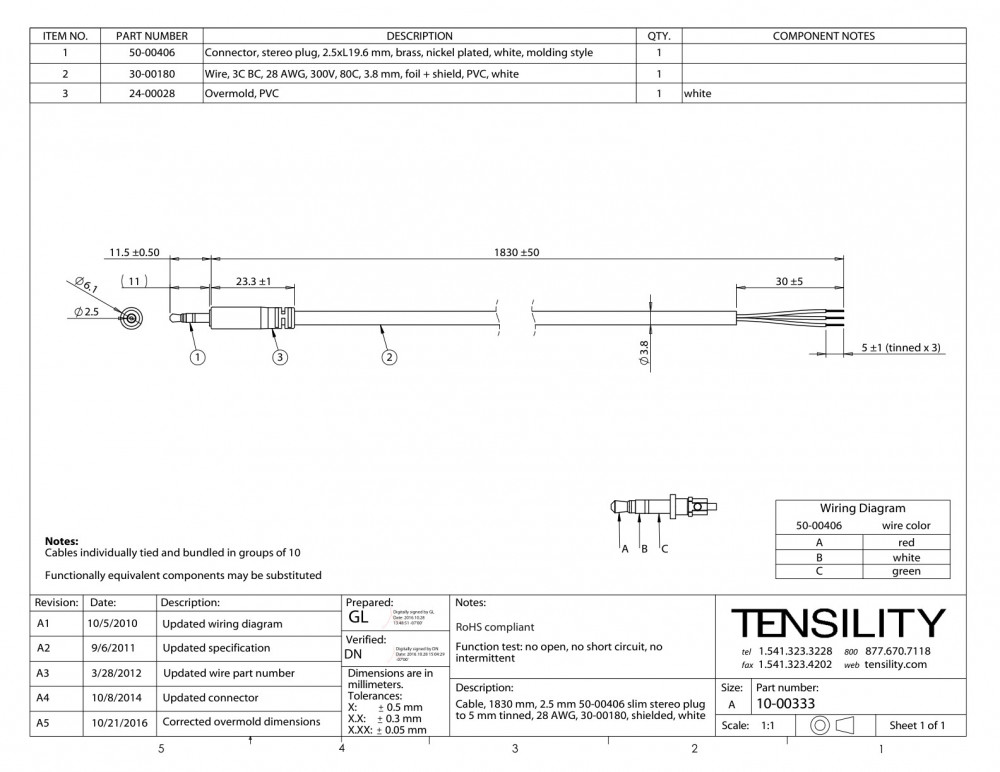 Tensility International 10-00333 product drawing