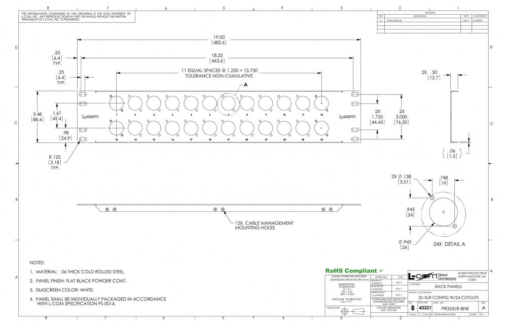 PR35XLR-BNK technical document page