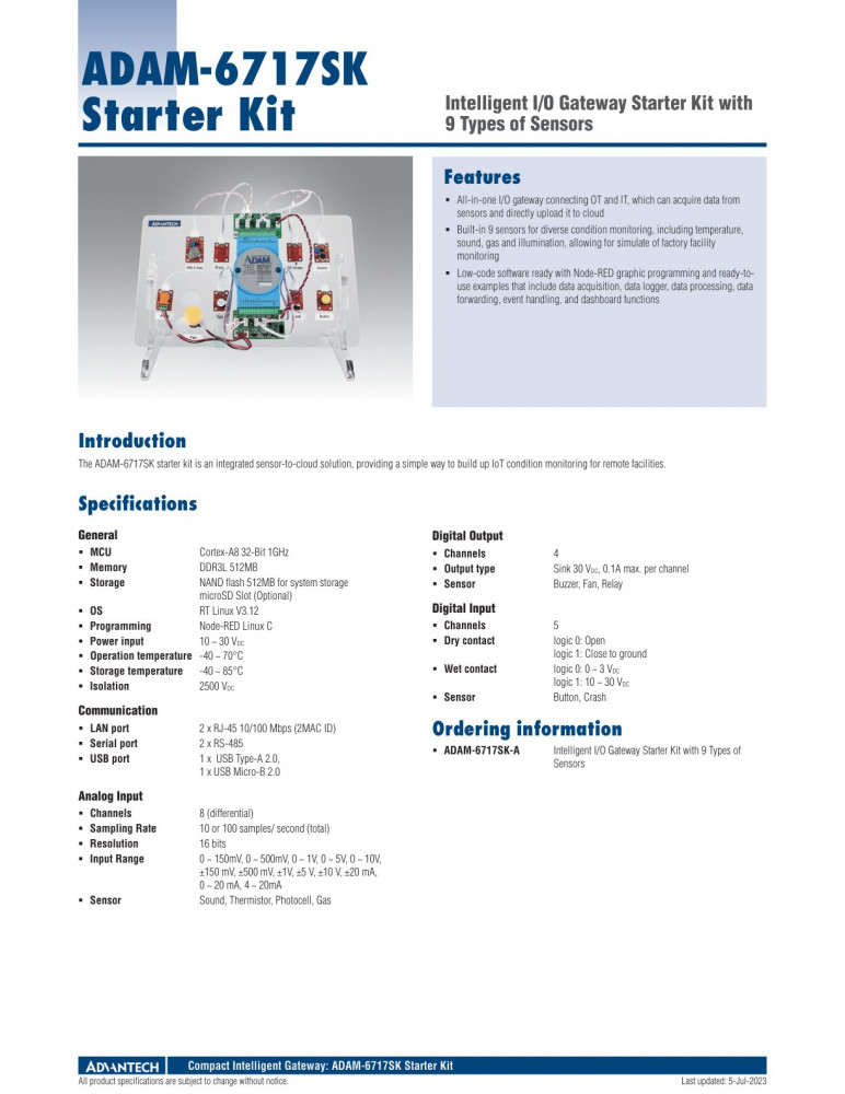 ADAM-6717SK product documentation page