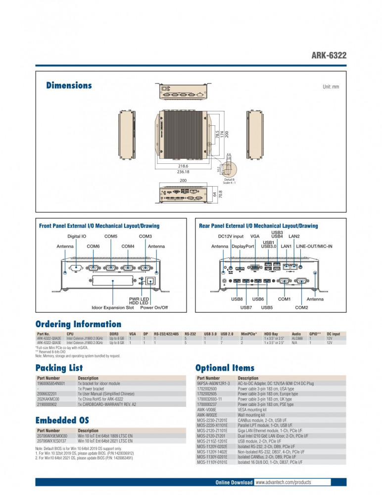ARK-6322 technical document page 2