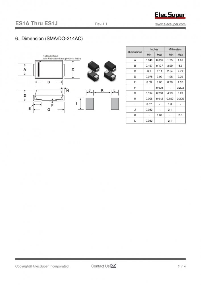 ES1DA datasheet page 3