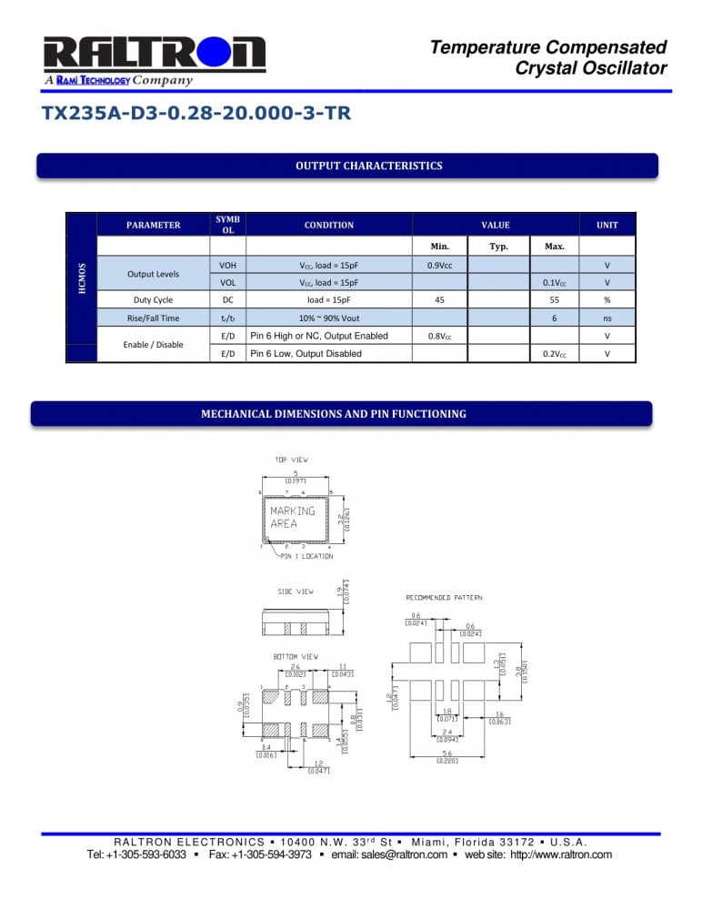 TX235A-D3-0.28-20.000-3-TR technical document page 2