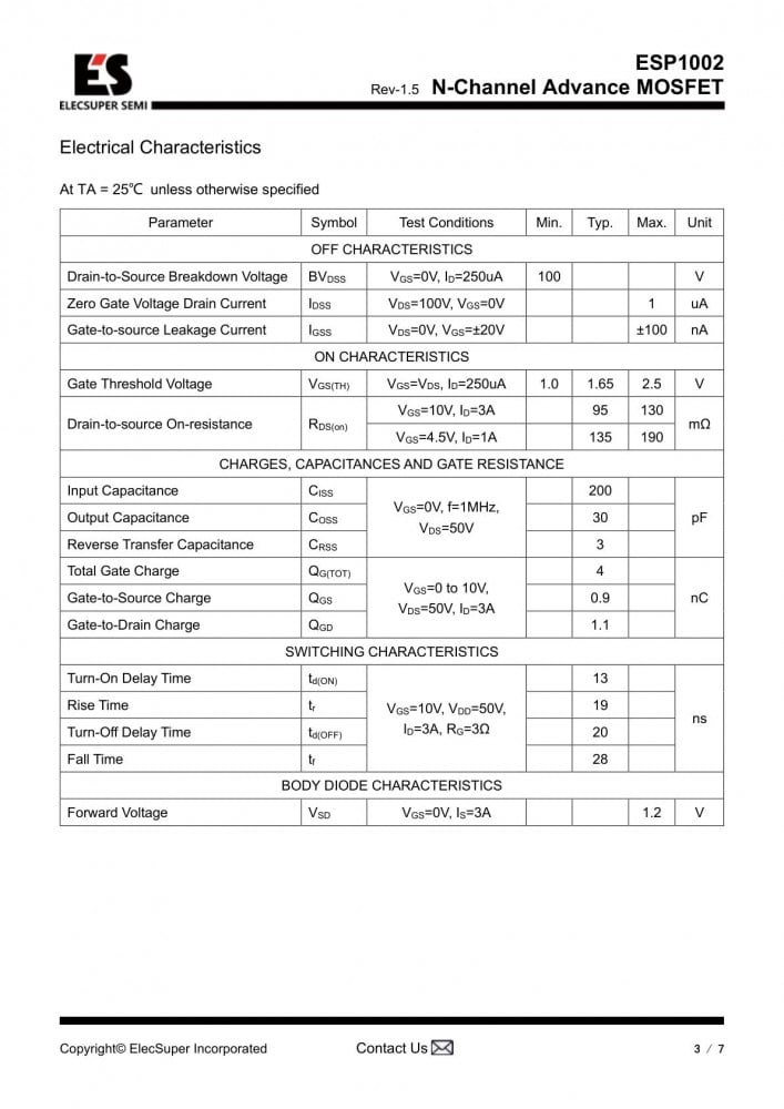 ESP1002 datasheet page 3