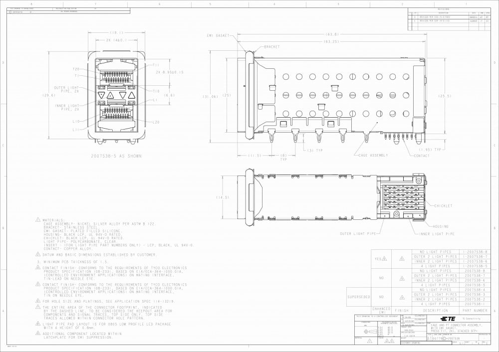 TE Connectivity 2007538 drawing page 1