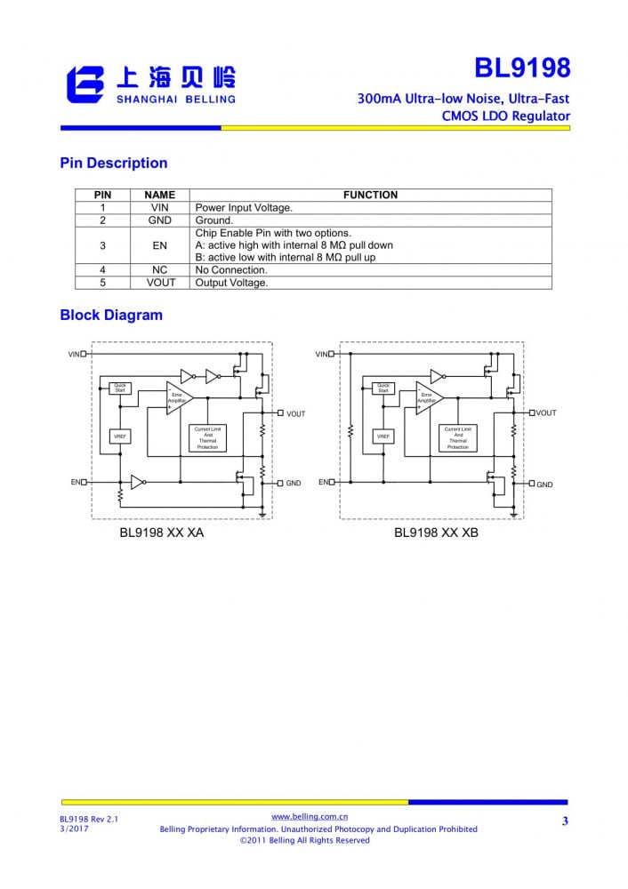BL9198 datasheet page 3