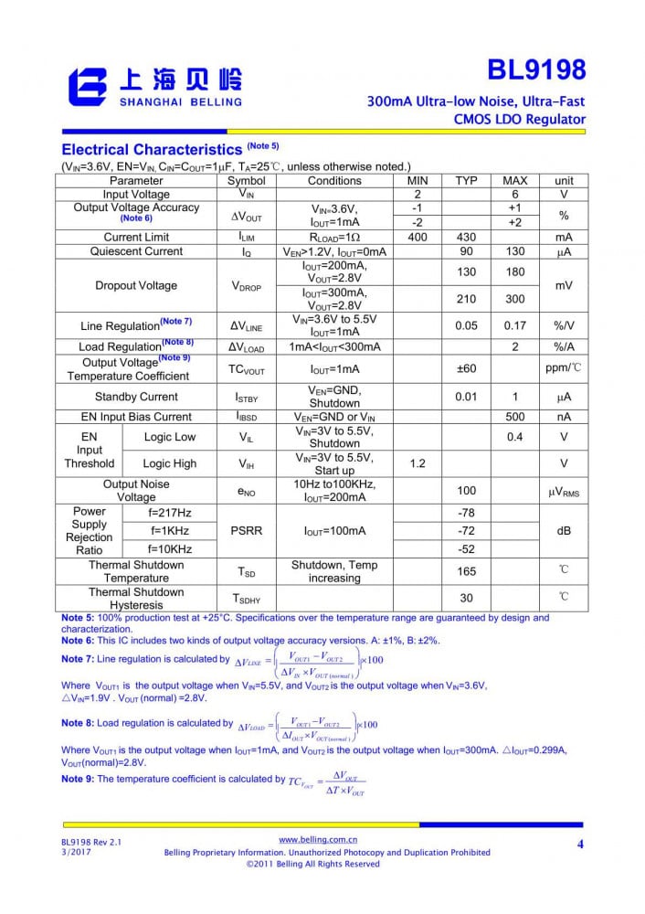 BL9198 datasheet page 4