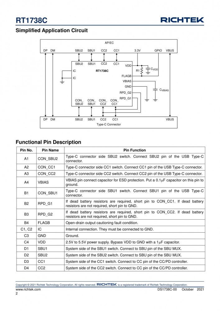RT1738C datasheet page 2
