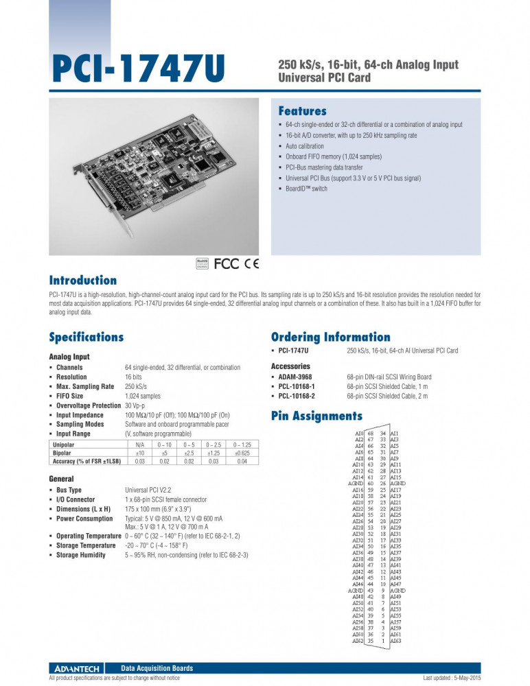 PCI-1747U product documentation preview