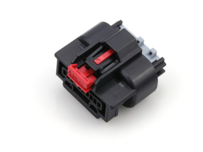 Mini50 Sealed Receptacle, Single Row, without CPA, 10 Circuits, Polarization Option C, Dark Gray