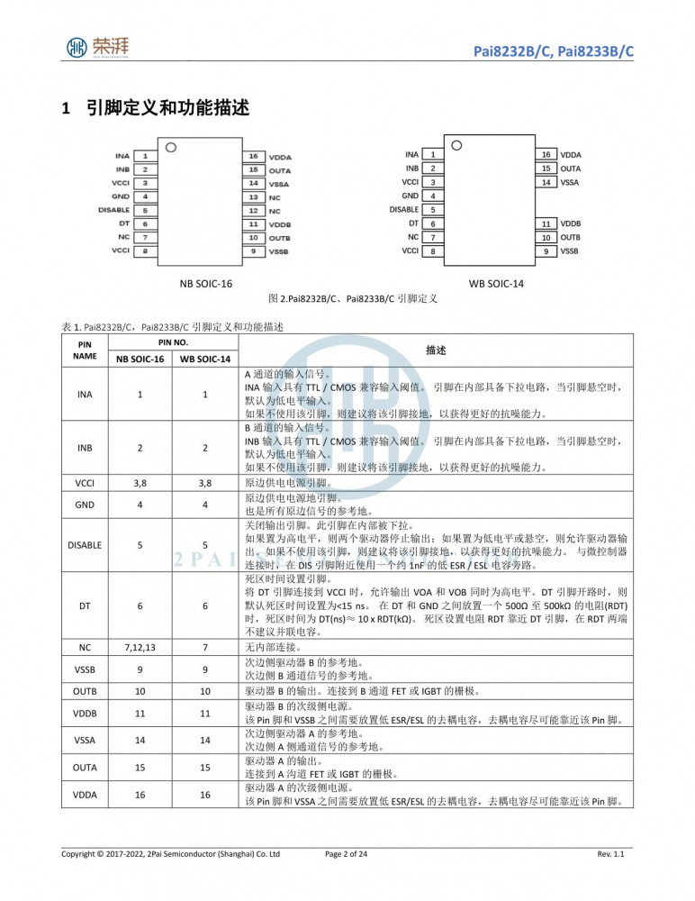 Pai8233C-S1R datasheet page 2