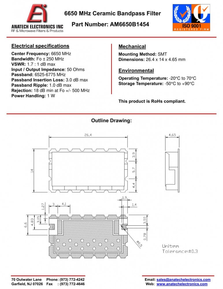 AM6650B1454 technical document page