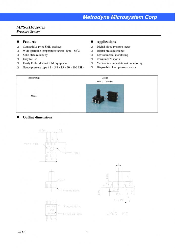Metrodyne MPS-3118 datasheet page 1