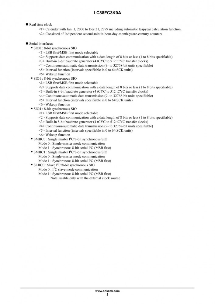 LC88FC3K0A technical document page 3