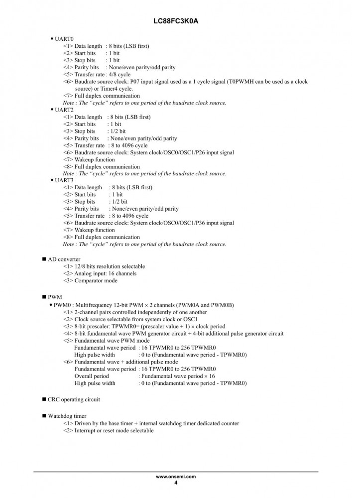 LC88FC3K0A technical document page 4