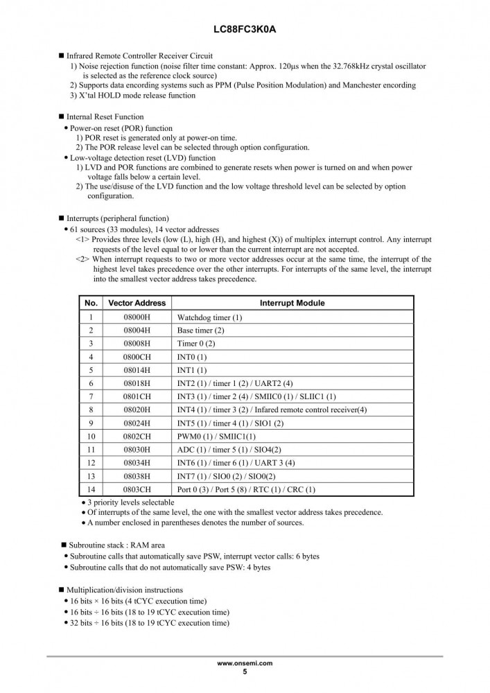 LC88FC3K0A technical document page 5
